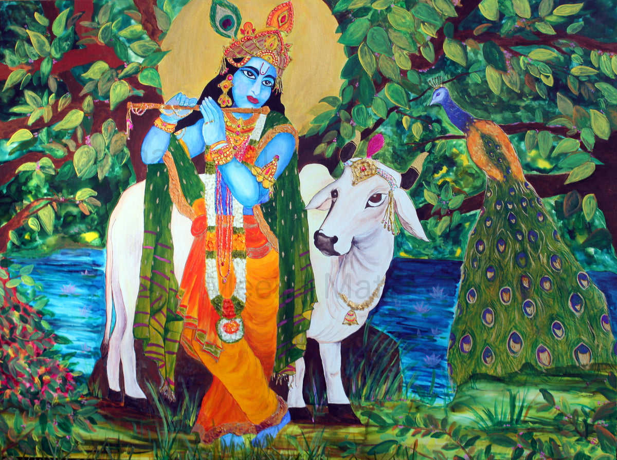 Krishna | Original Acrylics Paintings | Austin Abstract Art – Meena ...